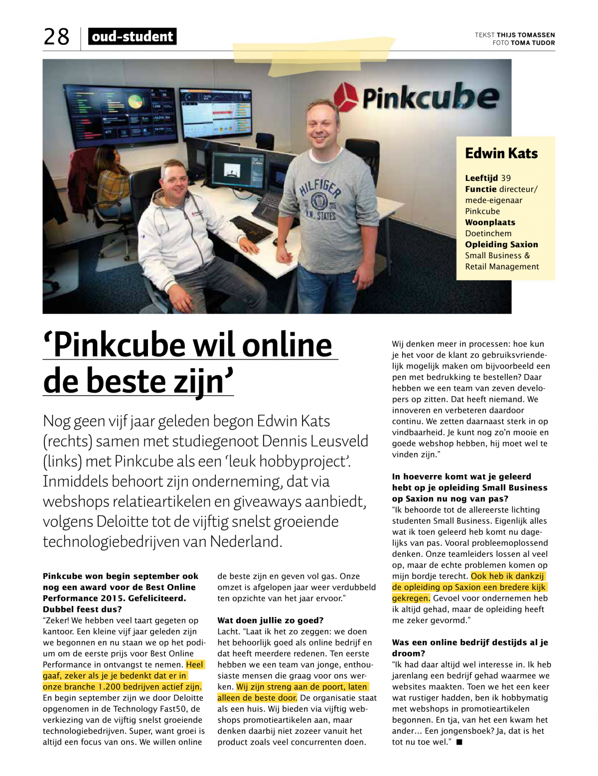 "Pinkcube wil online de beste zijn" - Pinkcube