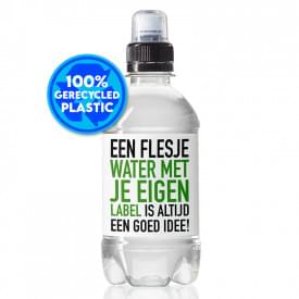 rPET waterflesje met platte dop 330ml bedrukken? - Voordelig & snel ...