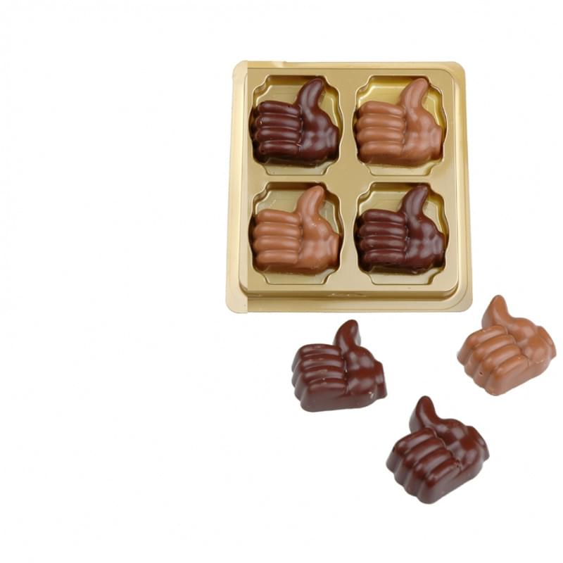 Like duim 4 chocolaatjes in doos bedrukken? - Voordelig & snel bestellen