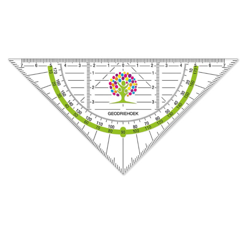 Michiel geodriehoek - kunststof - 16 cm - gradenboog bedrukken ...